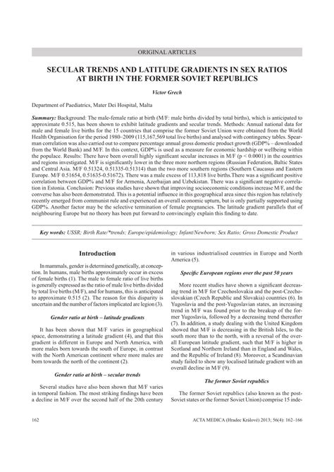 Pdf Secular Trends And Latitude Gradients In Sex Ratios At Birth In