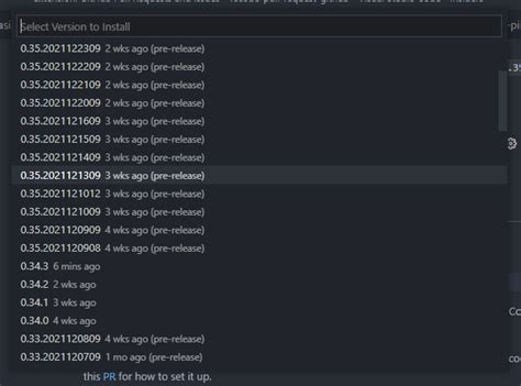 Install Another Version Picker Gets Very Full Of Pre Release Versions · Issue 140262