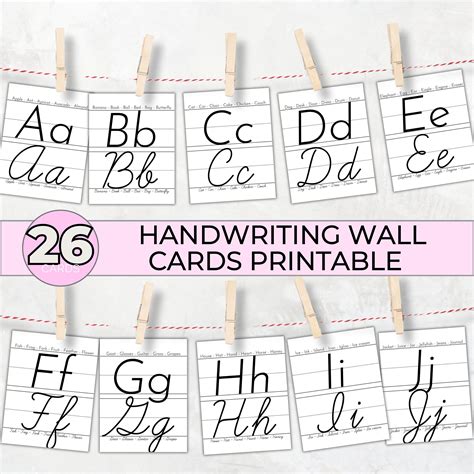 Cursive Alphabet Cards Cursive Poster Classroon Poster Cursive