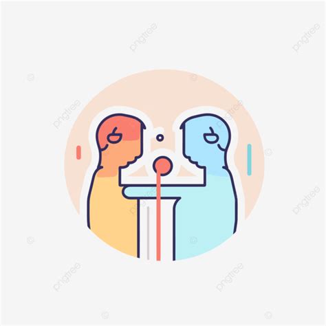 Two People Are Facing Each Other In Front Of A Circle Vector Argument