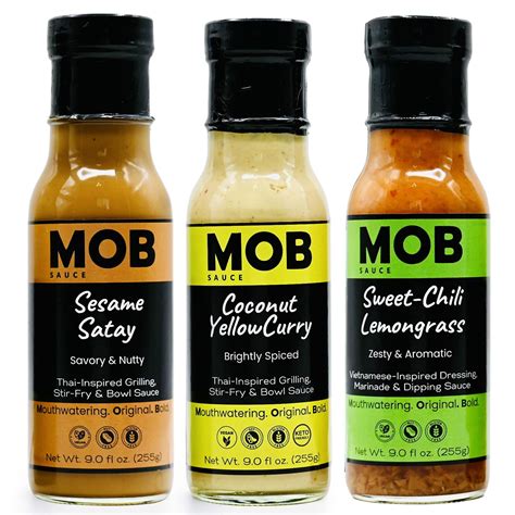 Mob Sauce Asian Stir Fry Sauce Trio Collection Of Three Asian