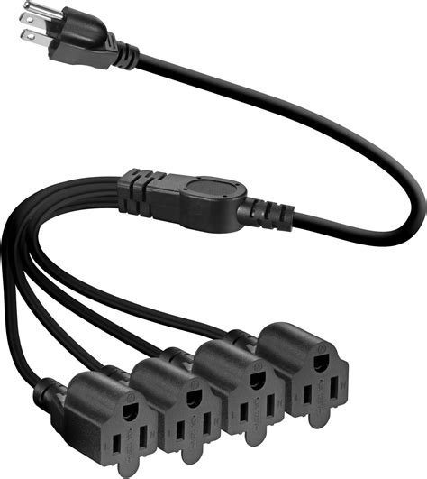 Vseer 4 Outlet Power Cord Nema 5 15p To 5 15r 3 Prong 1 To
