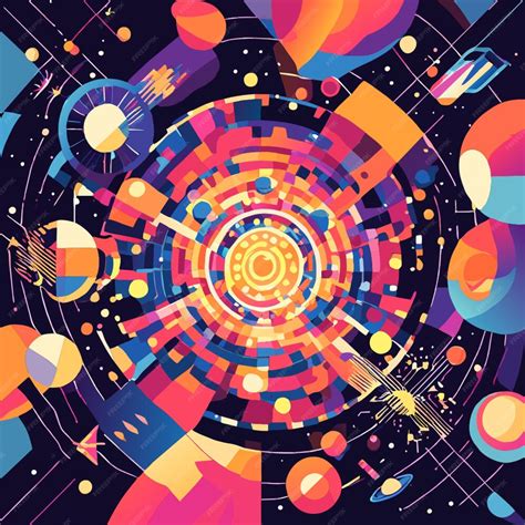 Complicated Dots And Lines And Different Shapes And Geometric Shapes In Space Colorful And Gotic