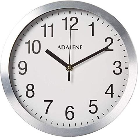 Sharp Atomic Analog Wall Clock 12 Silver Brushed Finish