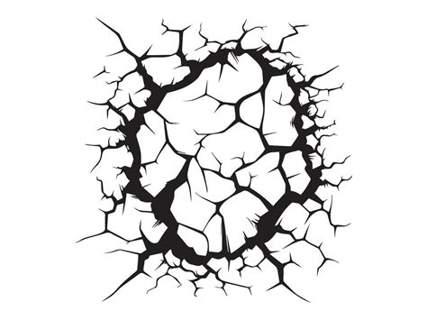 A Black And White Drawing Of A Crack In The Ground 50160228 Vector Art At Vecteezy
