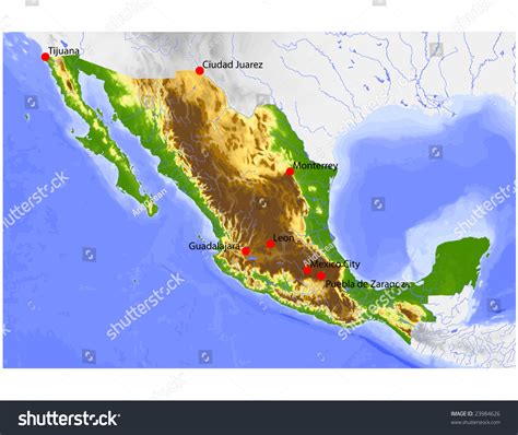 Printable Physical Map Of Mexico Map Of America Rivers And Lakes