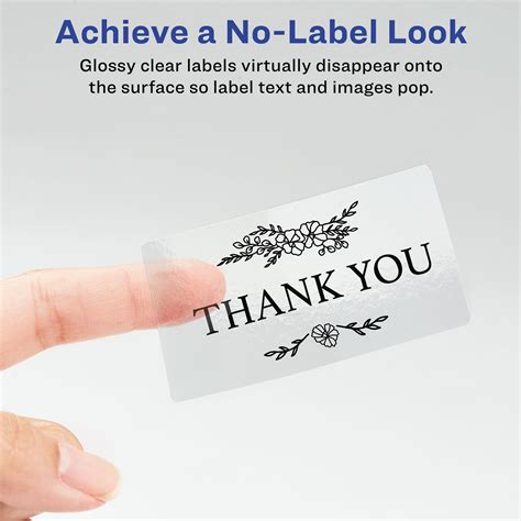 Glossy Clear Labels With Sure Feed 2 X 3 27952 Avery