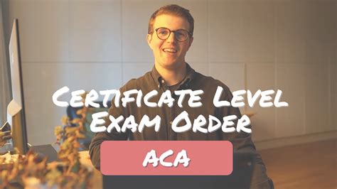 The Optimal Study Order For The 6 Aca Certificate Level Exams Youtube