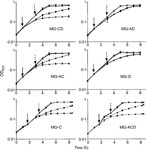 Growth Of The Lc Lactis Strains Mgcd Mg Ad Mg Ac Mg D And Mg C