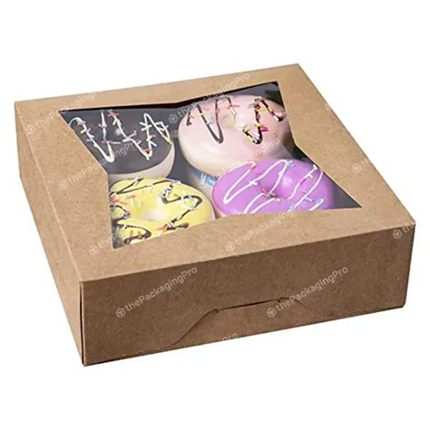 Easy To Assemble Cakes Brown Bakery Cook Paper Cake Box With Window