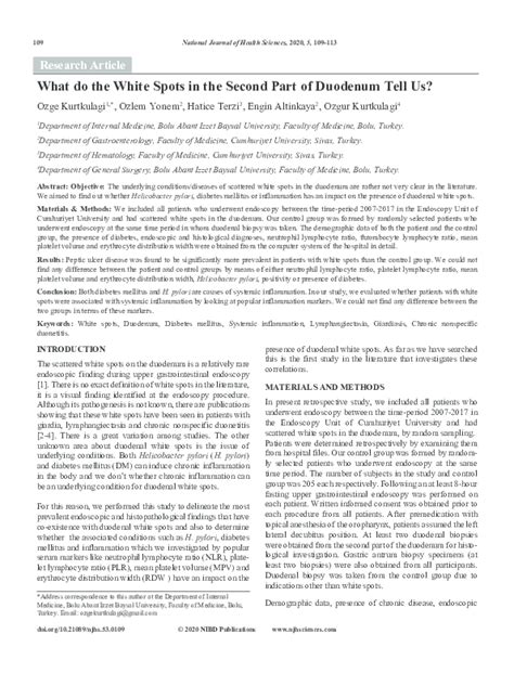 Pdf What Do The White Spots In The Second Part Of Duodenum Tell Us