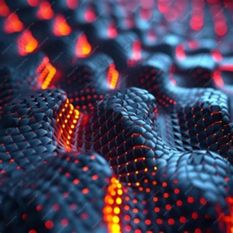 Premium Photo Nanostructured Surface With Glowing Elements Abstract