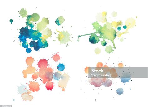 흰색 배경에 다채로운 복고풍 빈티지 추상 수채화 아쿠아렐 아트 핸드 페인트 0명에 대한 스톡 벡터 아트 및 기타 이미지 0명 그림 그리기 드로잉 Istock