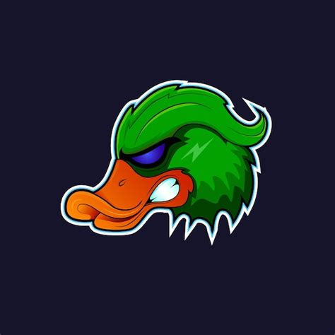 Groene Eend Esport Logo Gamer Premium Vector
