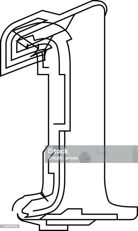 건축 프로젝트 글꼴 기술 그리기 스타일 알파벳 기하학적 타이포그래피 와이어프레임 번호 1 1에 대한 스톡 벡터 아트 및 기타 이미지 Istock