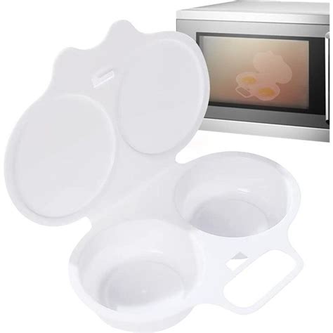 Portable Pp Microwave Egg Poacher Double Cup With Lid Egg Cooker Tiktok Shop Singapore
