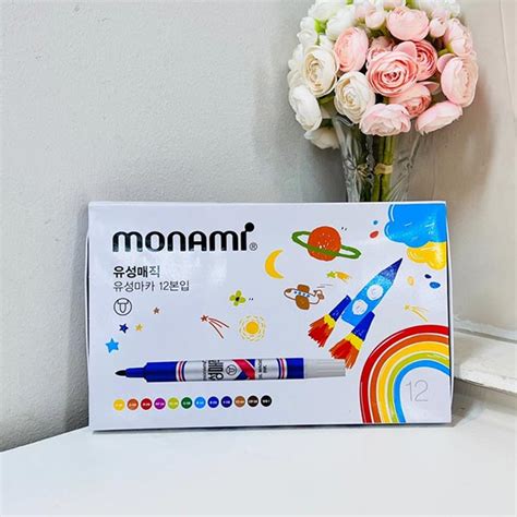 도매콜 모나미 유성매직12색