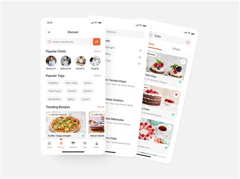 Food Recipe Mobile Application Uiux Design Figma Ui Behance