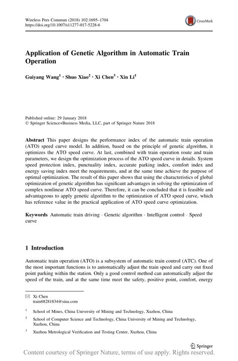 Application Of Genetic Algorithm In Automatic Train Operation