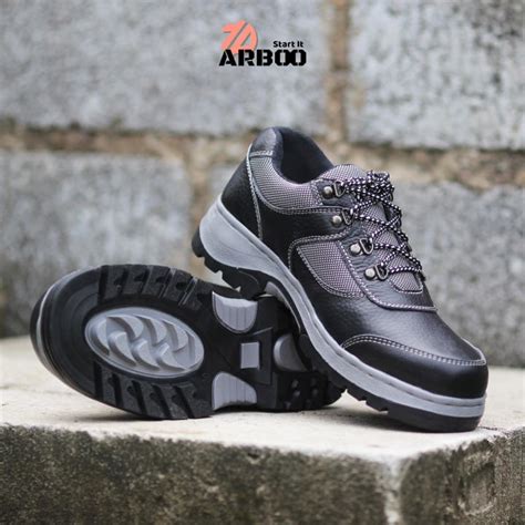 Jual Sepatu Safety Pria Original Anti Slip Full Jahit Ringan Low Cut