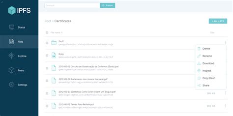 feat context menu by hacdias · pull request 720 · ipfs ipfs webui