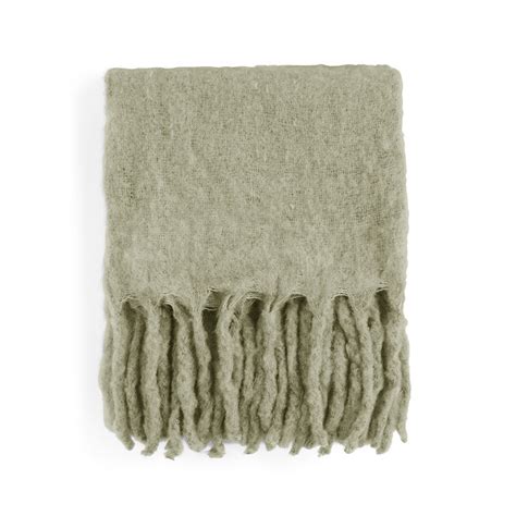 Mohair Green Cosy Soft Throw