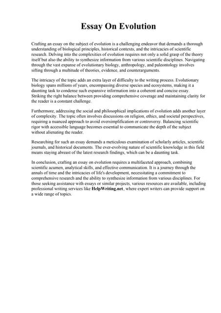 Essay On Evolution East West University Pdf