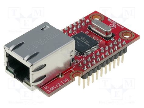 Wiz812mj Wiznet Module Ethernet Comp W5100 3 3vdc Spi Pin Header Rj45 2 54mm Tme