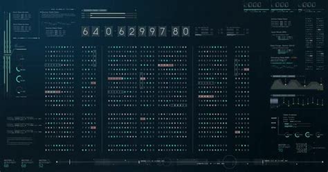 futuristic source code digital data telemetry display stock video