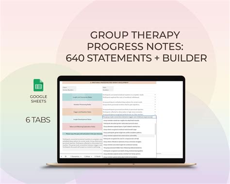 Group Therapy Progress Notes Template Clinical Phrases Builder Session