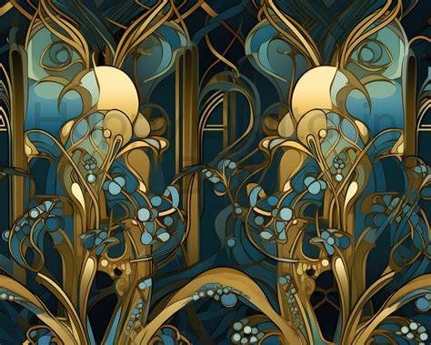 Organic Art Nouveau Art 10 Seamless Patterns 12x12 300dpi