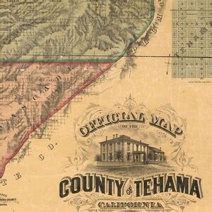 Map Of Tehama County State Of California 1878 Vintage Restoration