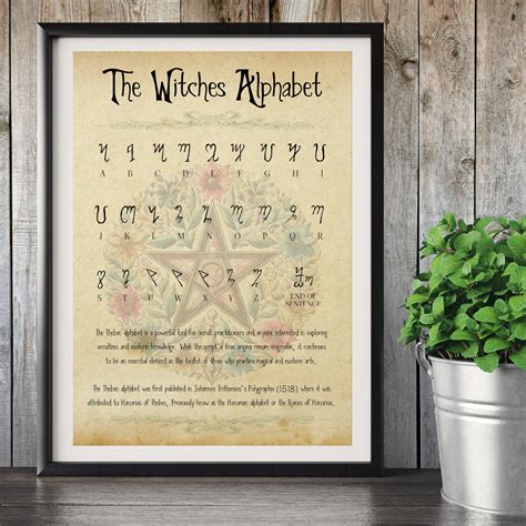 Theban Alphabet Printable Witches Script Digital Download Pagan