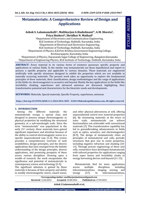 Pdf Metamaterials A Comprehensive Review Of Design And Applications
