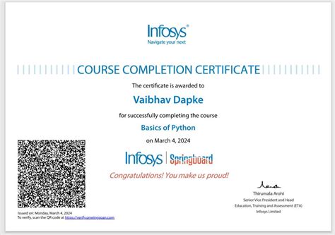 Vaibhav Dapke On Linkedin Basics Infosysspringboard Pythonprogramming
