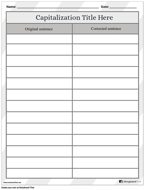 Simple Table Based Capitalization Template Design