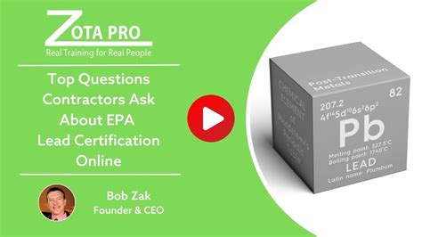 Top Questions Contractors Ask About Epa Lead Certification Online Zota Professional Training
