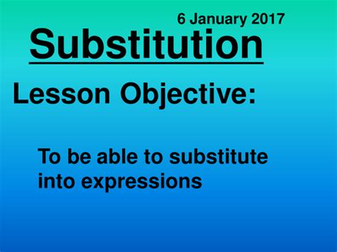 Substitution Teaching Resources