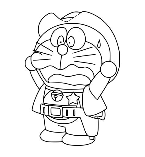 Cowboy Doraemon Värityskuva Lataa Tulosta Tai Väritä Verkossa Ilmaiseksi