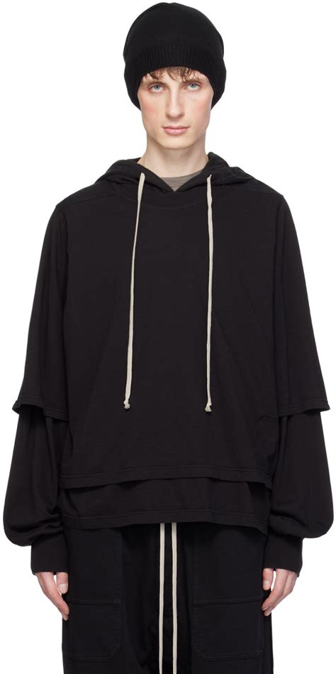 Rick Owens Drkshdw Black Hustler Hoodie Rick Owens Drkshdw