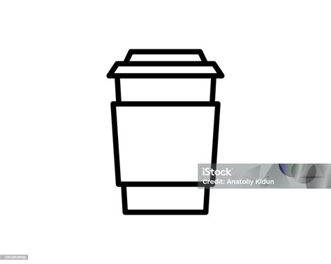 캡과 컵 홀더가 있는 테이크아웃 커피 일회용 골판지 컵 커피 용지 컨테이너 아이콘입니다 흰색 배경에 격리 벡터 개요 그림입니다 패스트 푸드 비즈니스 점심 Picrogram