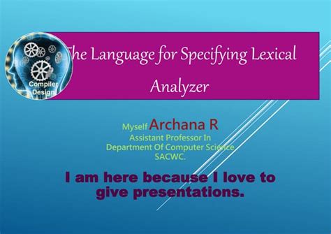 language for specifying lexical analyzer pptx programming languages