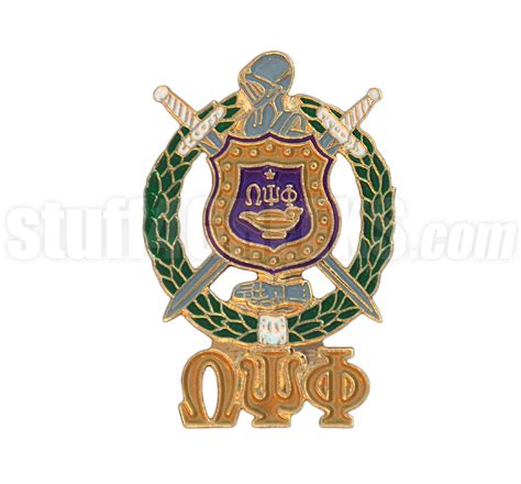 omega psi phi 1 shield lapel pin full color