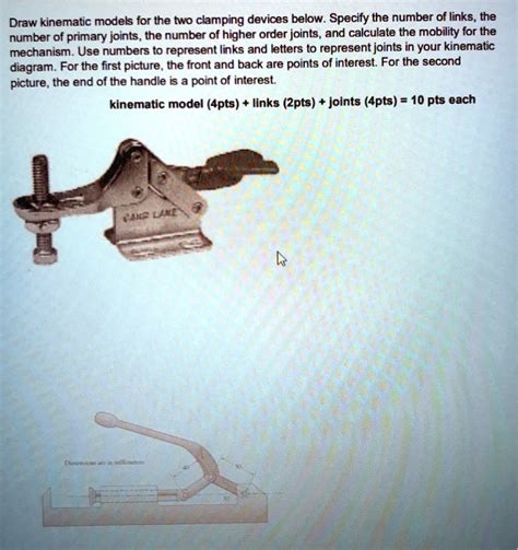 solved draw kinematic models for the two clamping devices below