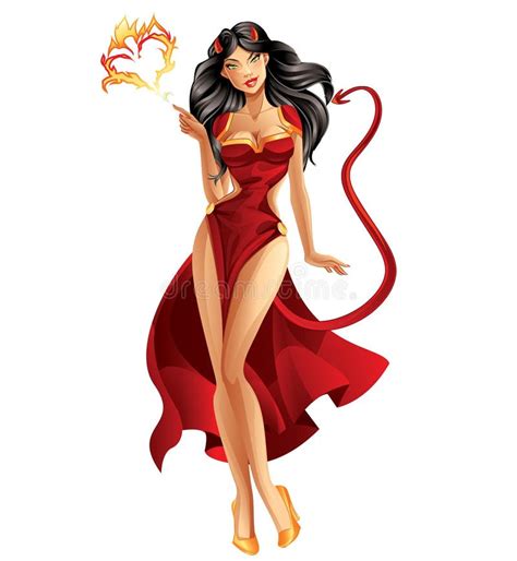 Devil Woman Stock Vector Illustration Of Brunette Shoes 40928347