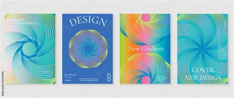 Abstract Fluid Gradient Background Vector Futuristic Style Cover Template With Spiral Retro
