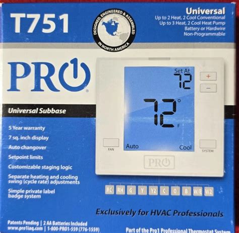 New Pro1 T751 Digital Universal Thermostat Brand New In Box Ebay