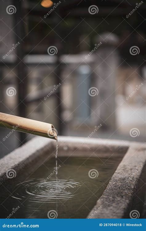 A Sozu In A Traditional Japanese Temple Stock Illustration Illustration Of Symbol Wood 287094018