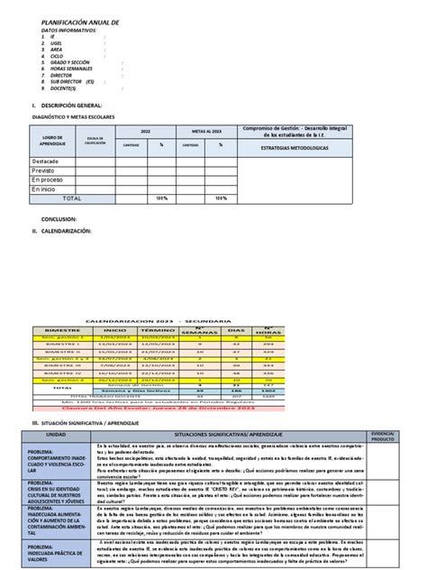 2 Modelo De Programación Anual Pdf Evaluación Aprendizaje