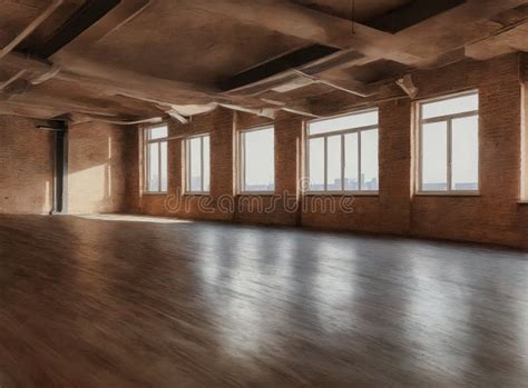 Empty Warehouse Wall Or Commercial Area Industrial Background Stock